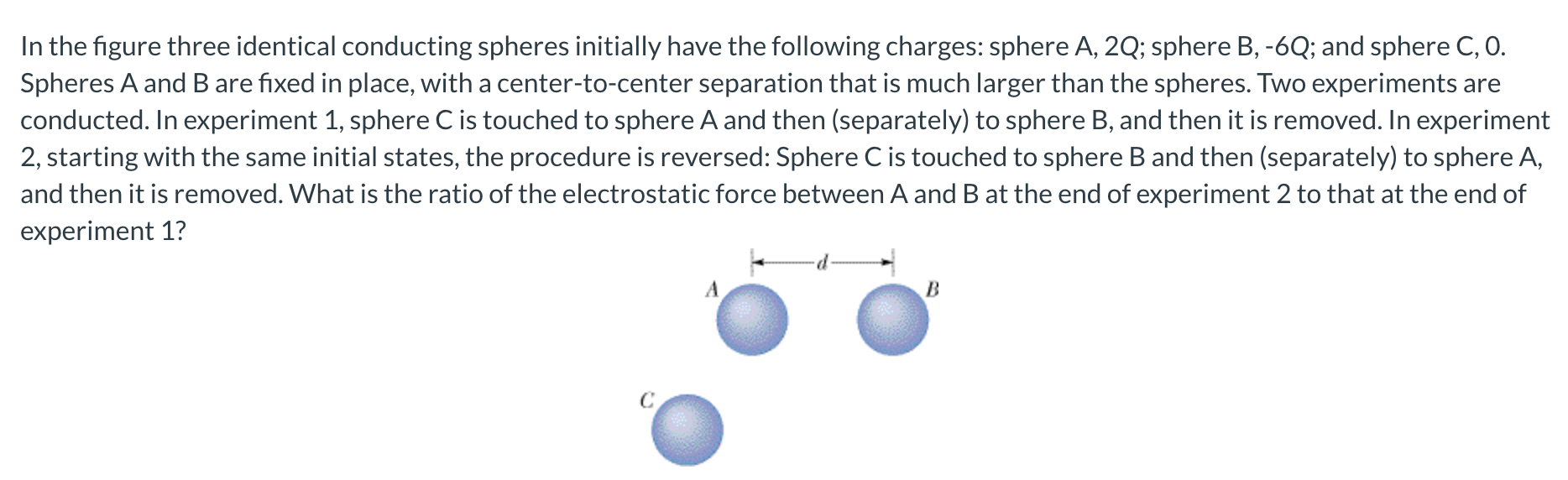 Solved In the figure three identical conducting spheres | Chegg.com