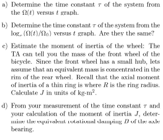 a) Determine the time constant 7 of the system from | Chegg.com