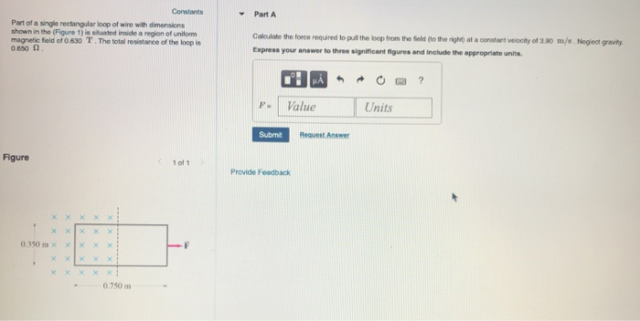 Solved Constants Part A Part Of A Single Rectangular Loop Of