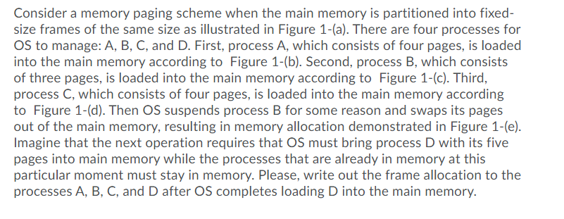 Solved Consider a memory paging scheme when the main memory | Chegg.com