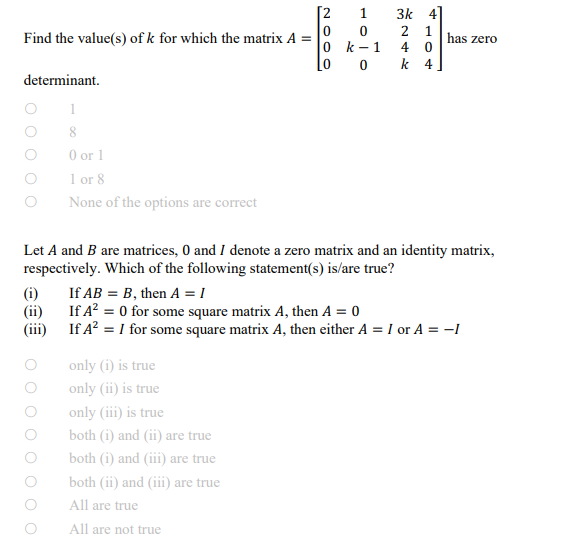 Solved Given a 3×3 matrix A with det(A)=3. Find the | Chegg.com