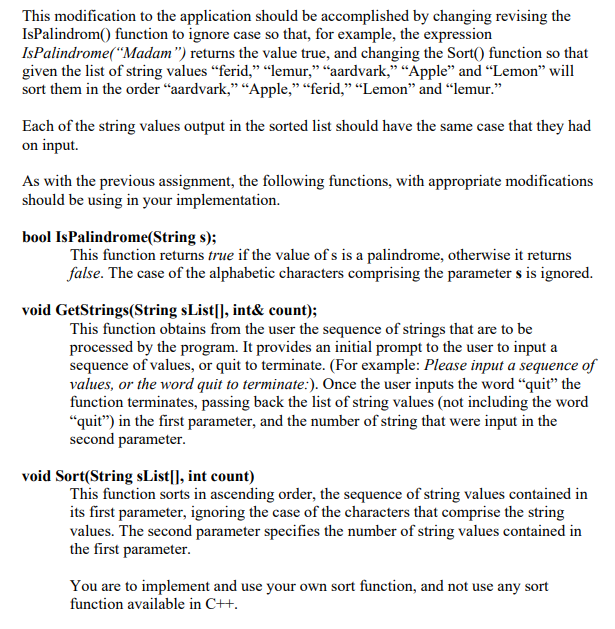 Solved For this assignment you are to modify the class | Chegg.com