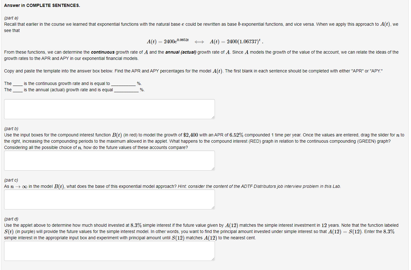 Solved The applet above shows the graph of the continuous | Chegg.com