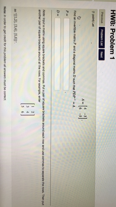 Solved HW8: Problem 1 Previous Problem Lst Nest (1 point) | Chegg.com