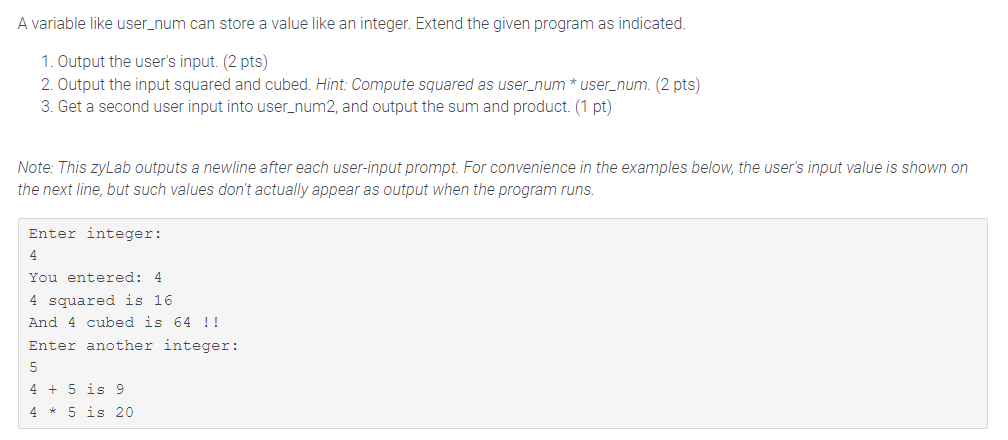 Solved A variable like user_num can store a value like an | Chegg.com