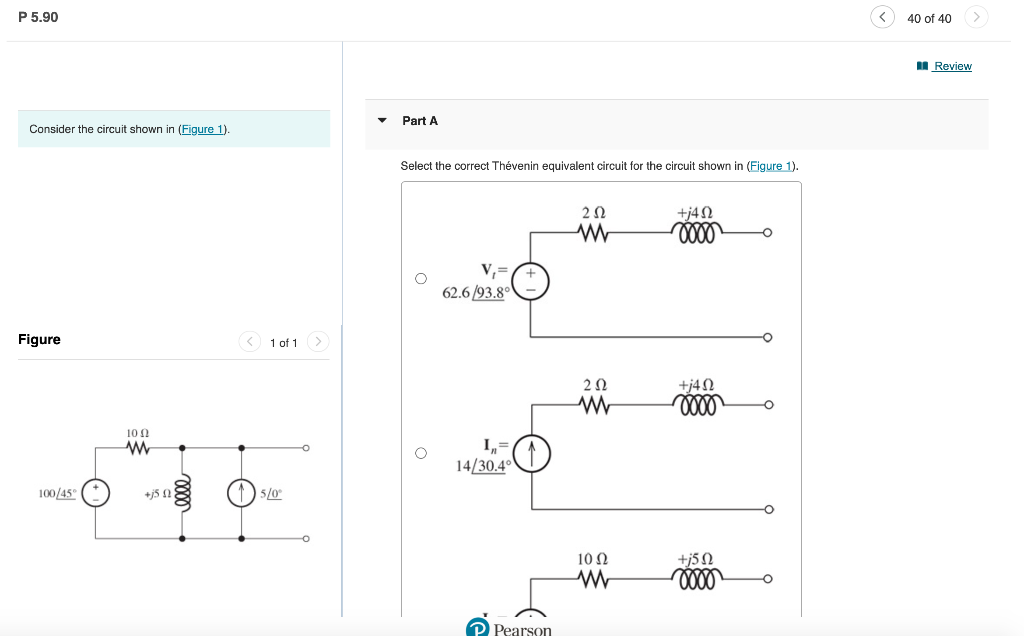 Solved P 5.90 40 of 40 11 Review Part A Consider the circuit | Chegg.com