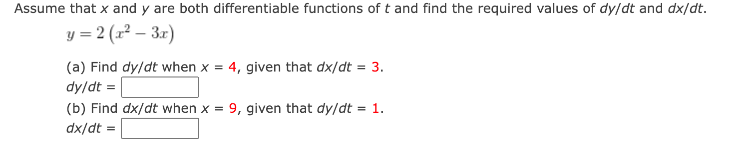 Solved Assume that x ﻿and y ﻿are both differentiable | Chegg.com