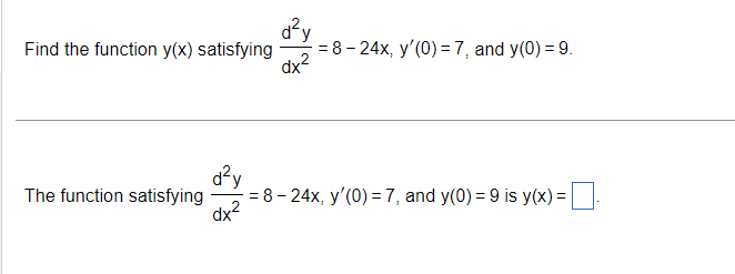 Solved Find the function y(x) satisfying | Chegg.com