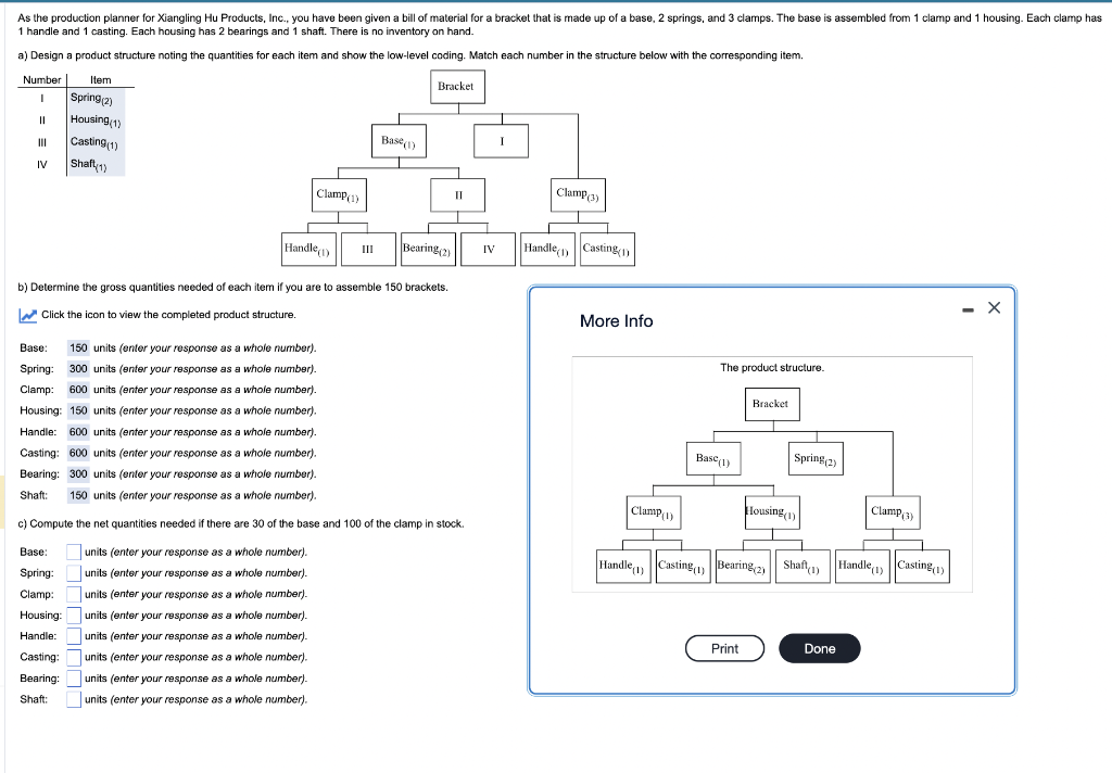 Solved c) Compute the net quantities needed if there are 30 | Chegg.com