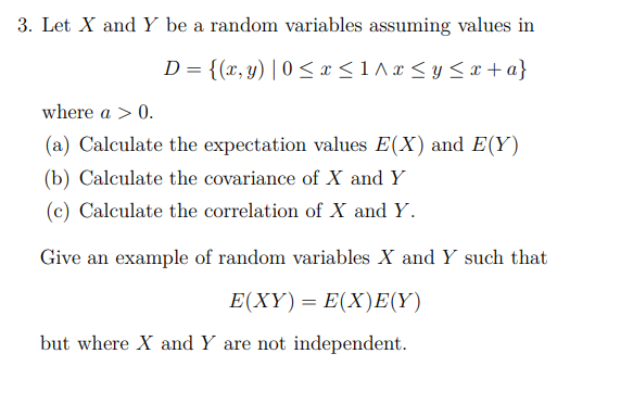 Solved 3. Let X and Y be a random variables assuming values | Chegg.com