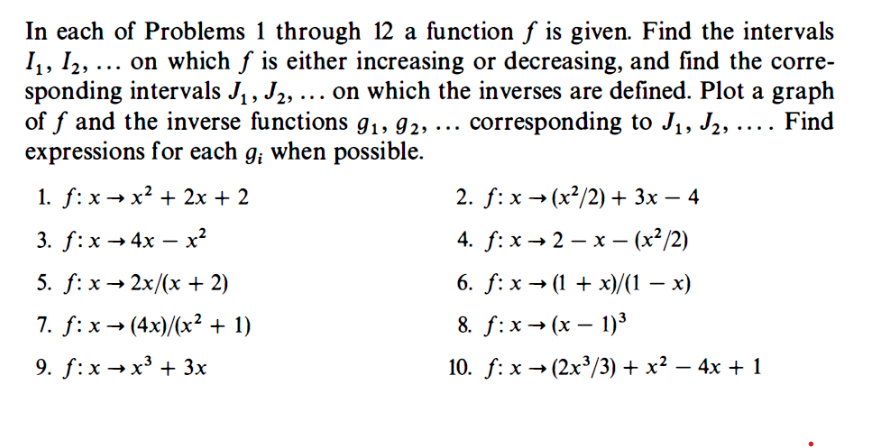 Solved In each of Problems 1 through 12 a function f is | Chegg.com