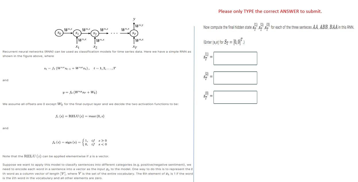 Solved Please only TYPE the correct ANSWER to submit. | Chegg.com