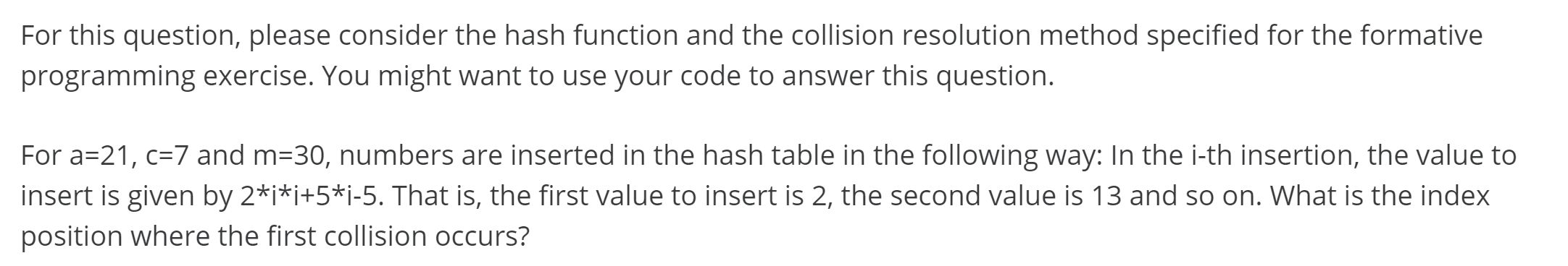 Solved For this question, please consider the hash function | Chegg.com