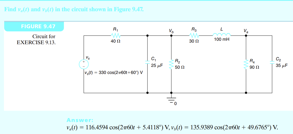 Solved Find va(t) and vb(t) in the circuit shown in Figure | Chegg.com