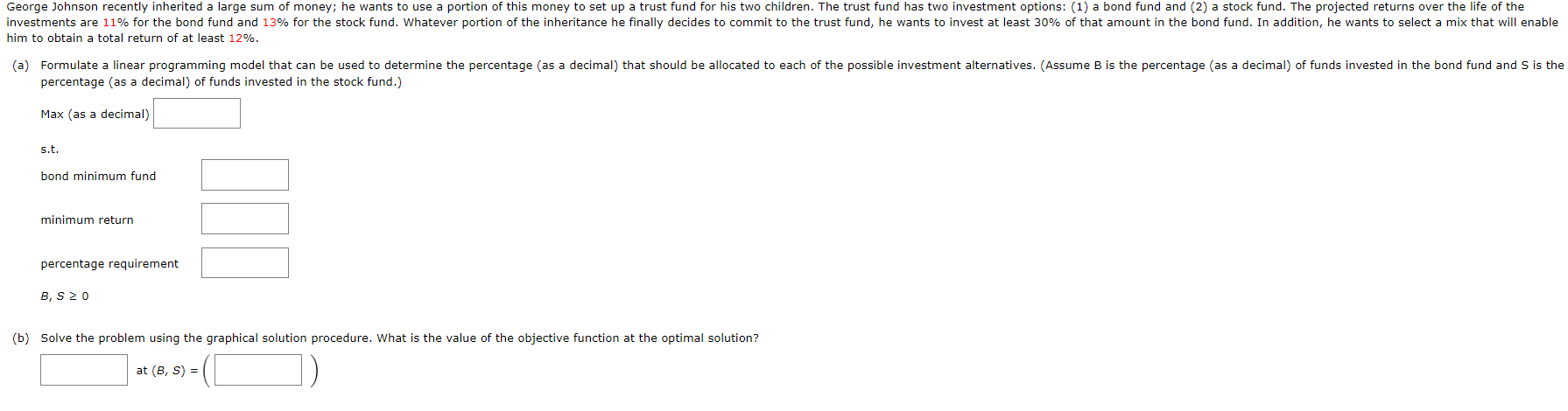 Solved George Johnson recently inherited a large sum of | Chegg.com