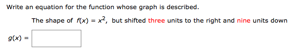Solved Write An Equation For The Function Whose Graph Is