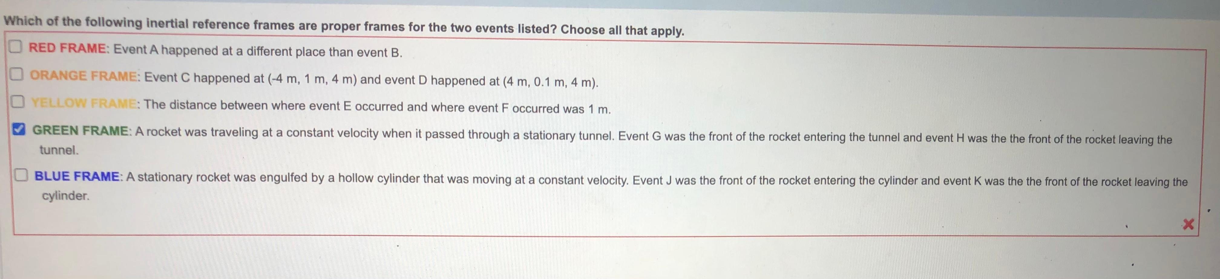 Solved Which of the following inertial reference frames are | Chegg.com