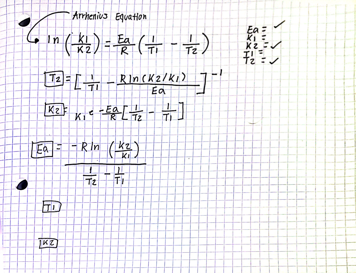 Solved For the arrhenius equation what are the derivations | Chegg.com