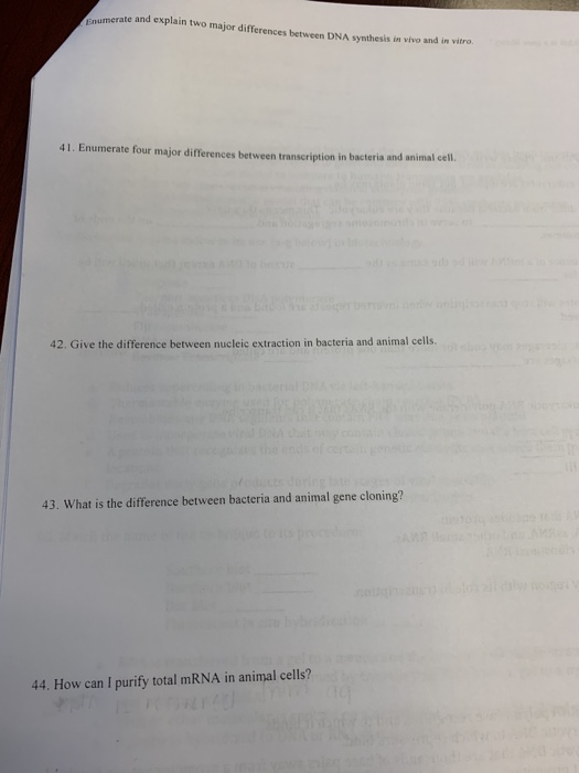 Solved numerate and explain two major differences between | Chegg.com