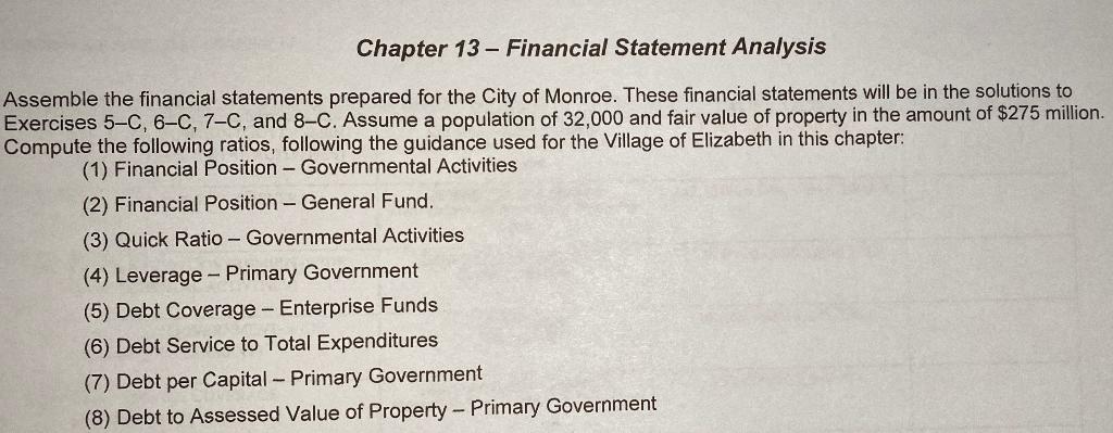 Chapter 13 Financial Statement Analysis Assemble