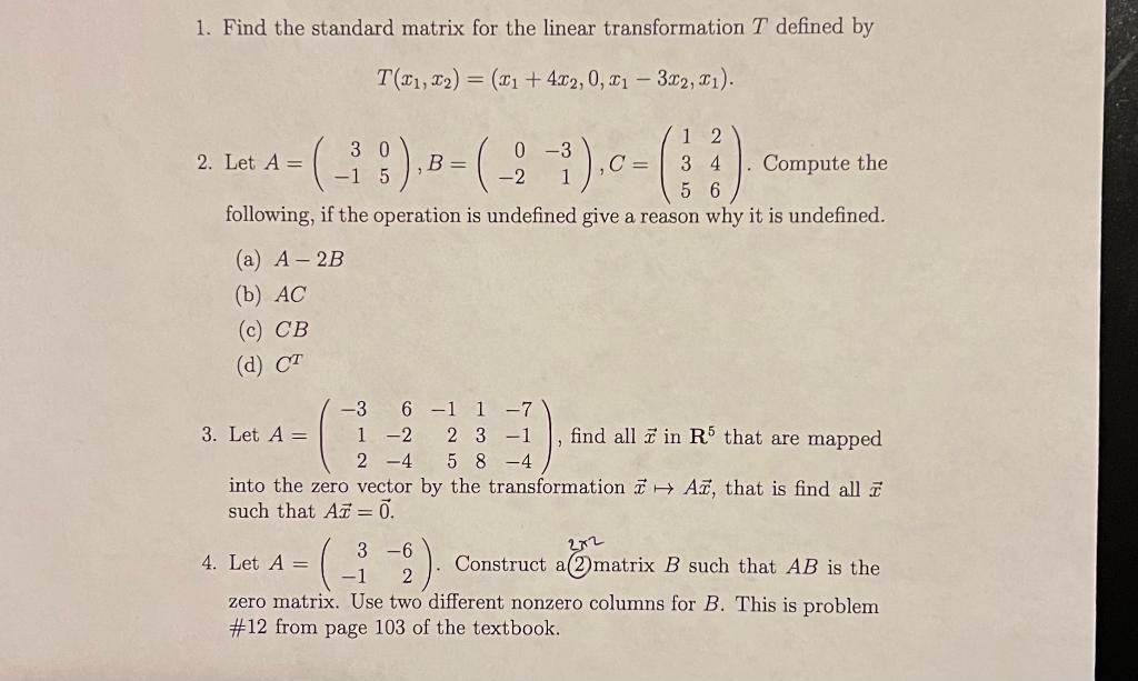 Solved Need 3 & 4 ASAP! This is Linear Algebra. When solving | Chegg.com