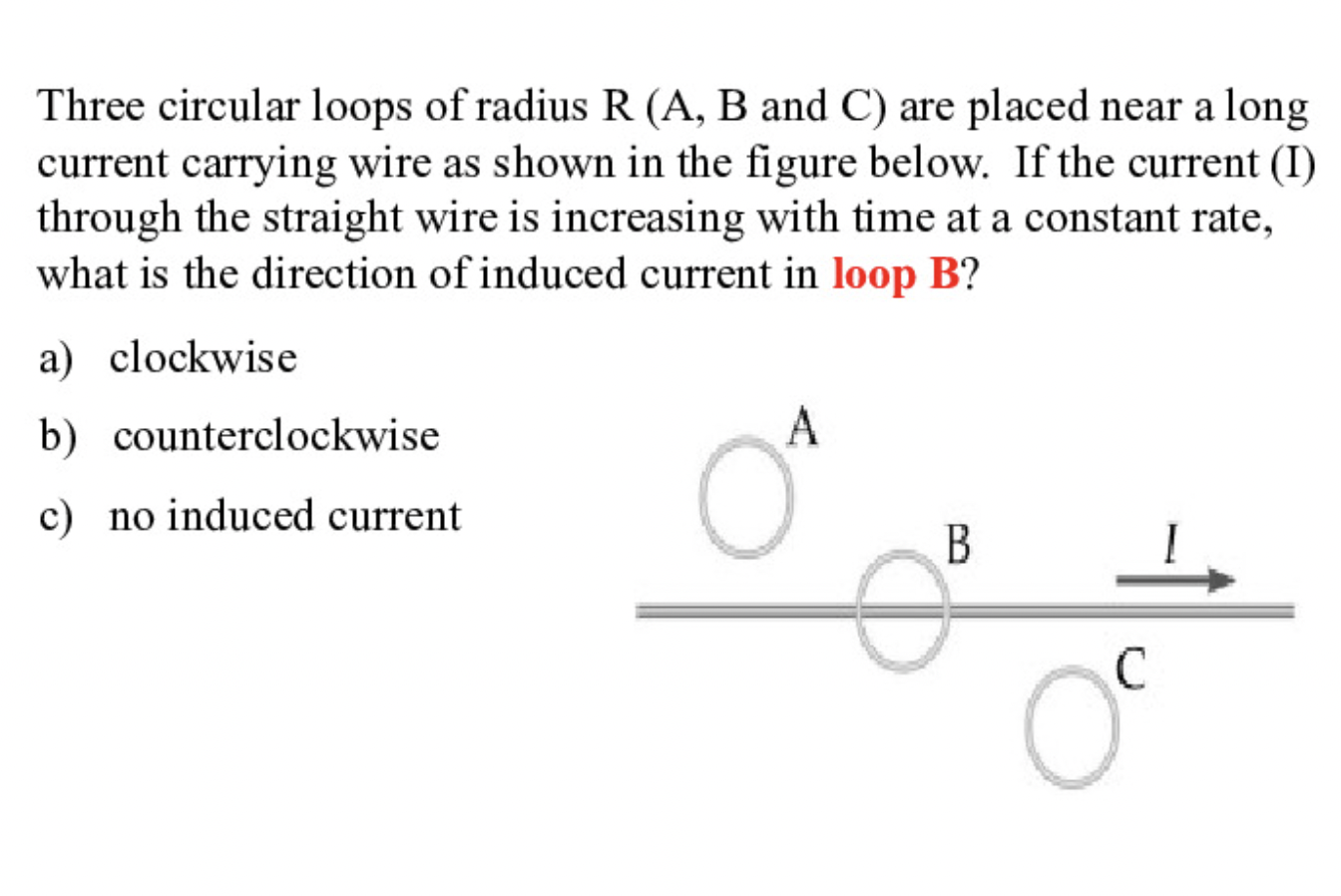 Solved Three circular loops of radius R (A, B and C) are | Chegg.com