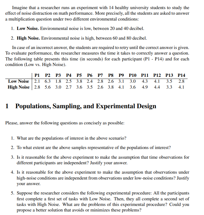 Solved Imagine that a researcher runs an experiment with 14 | Chegg.com