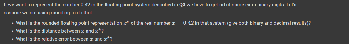 Solved If we want to represent the number 0.42 in the | Chegg.com