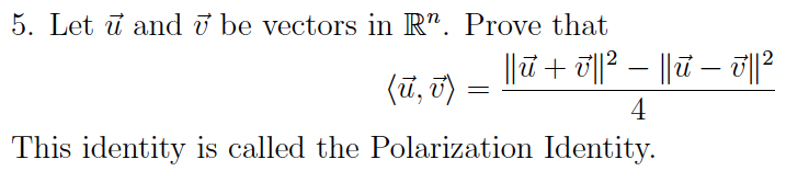 Solved Let vec(u) ﻿and vec(v) ﻿be vectors in Rn. ﻿Prove | Chegg.com