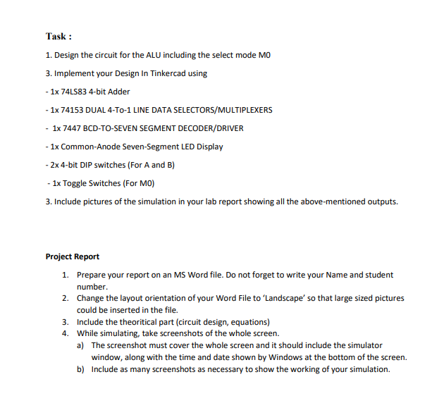 Solved Objective : For this project, the students are | Chegg.com
