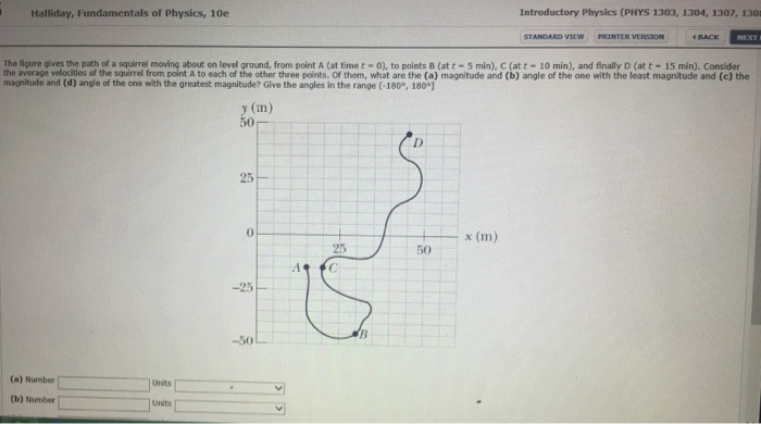 Solved The figure gives the path of a squirrel moving about | Chegg.com