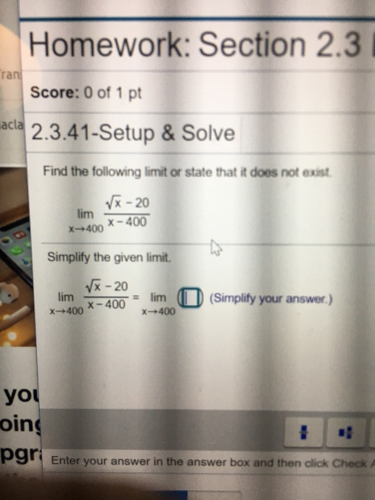 Solved Simplify the given limit | Chegg.com
