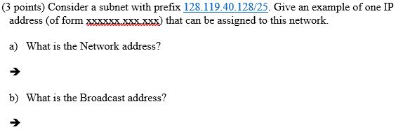 Solved (3 ﻿points) ﻿Consider a subnet with prefix | Chegg.com