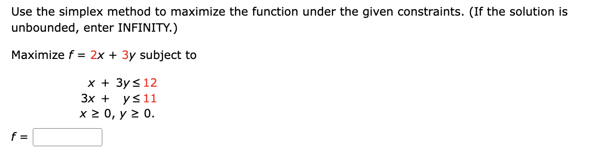 Solved Use the simplex method to maximize the function under | Chegg.com