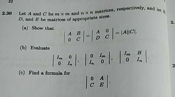 Solved 32 spectively, and let and C be mxm and nxn matrices, | Chegg.com