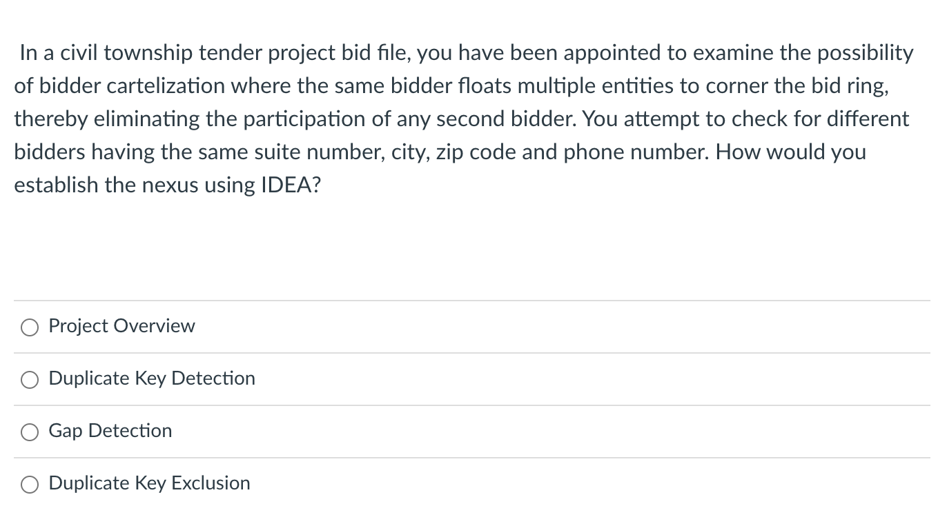 Solved This is based on exert audit data analytics with IDEA | Chegg.com