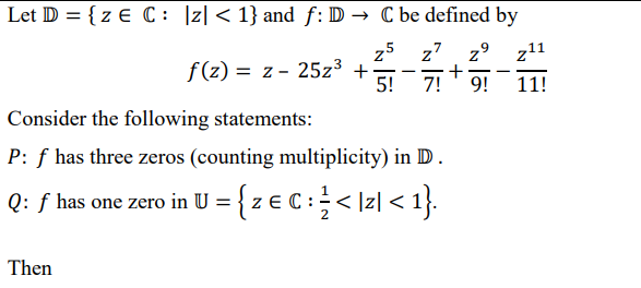 Solved D={z∈C:∣z∣