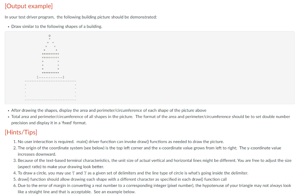 Solved PART 1 Drawing Shapes (20 points) [To Do] You are | Chegg.com