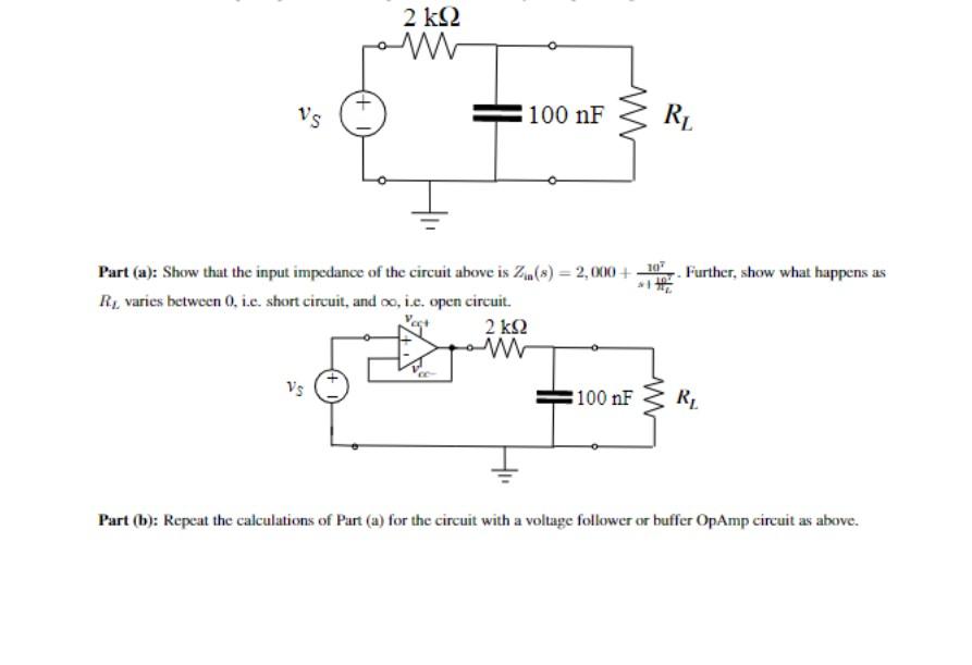 Solved Part (a): Show that the input impedanoe of the | Chegg.com