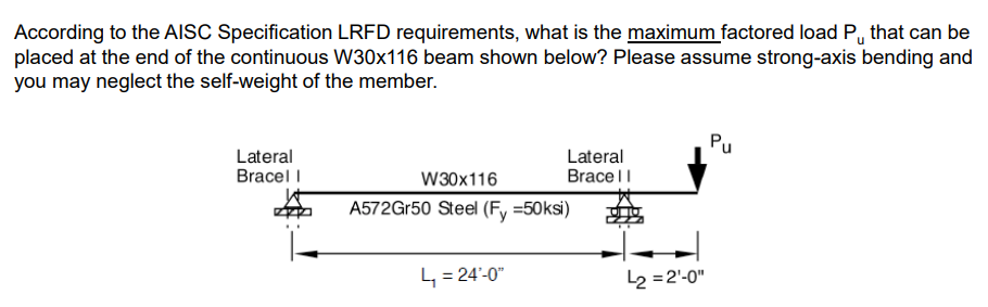 Solved According to the AISC Specification LRFD | Chegg.com