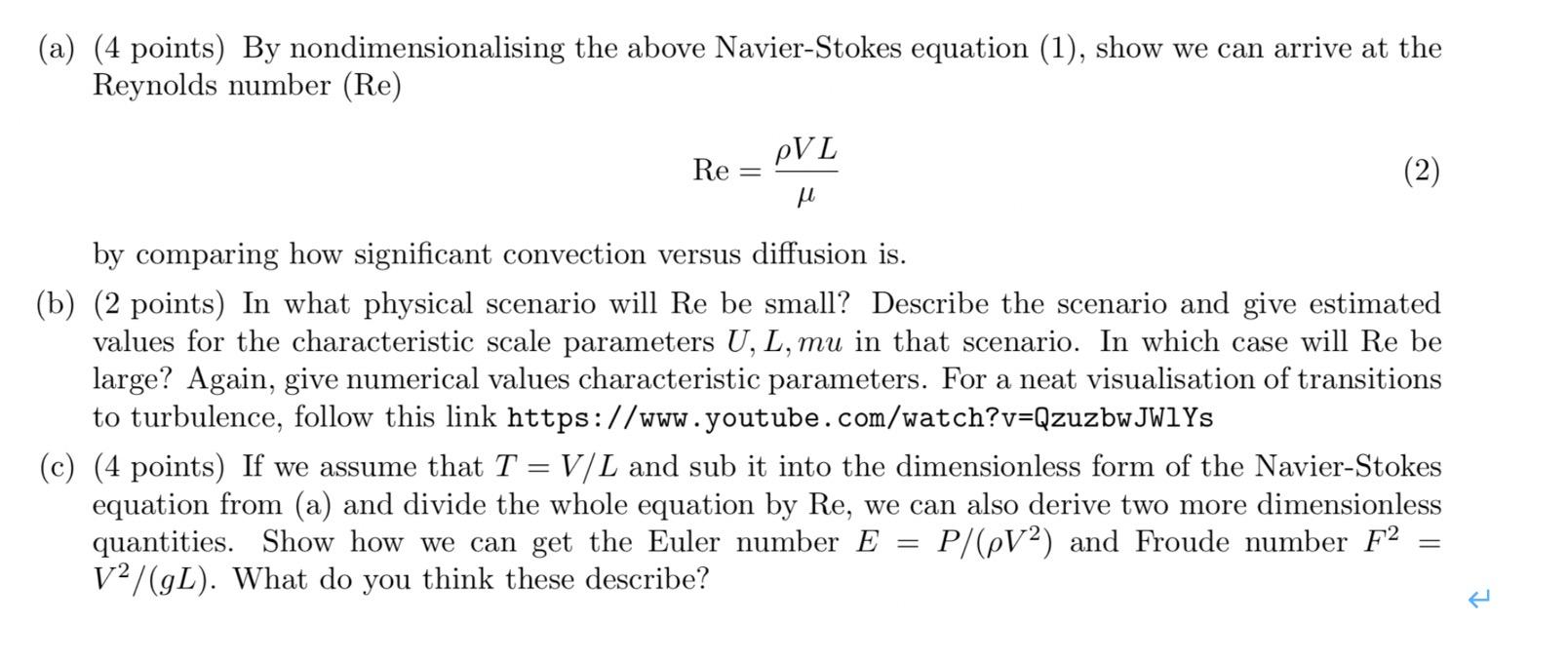 2. (10 points) Non-dimensionalisation The most | Chegg.com