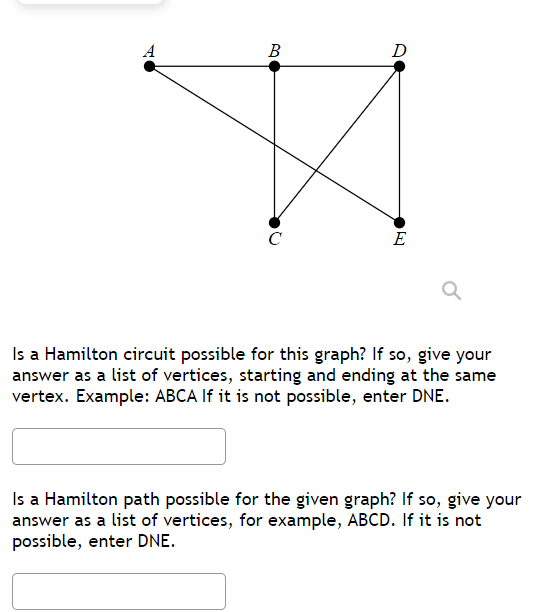 Solved A B D с E Is a Hamilton circuit possible for this | Chegg.com