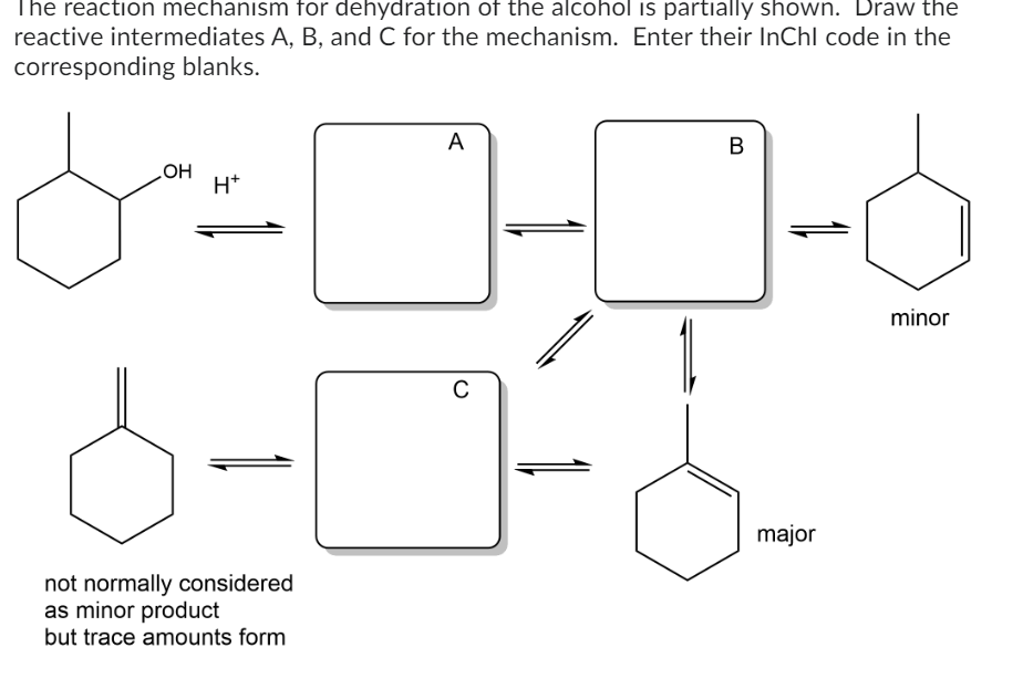 Solved The reaction mechanısm tor dehydration of the alcohol | Chegg.com