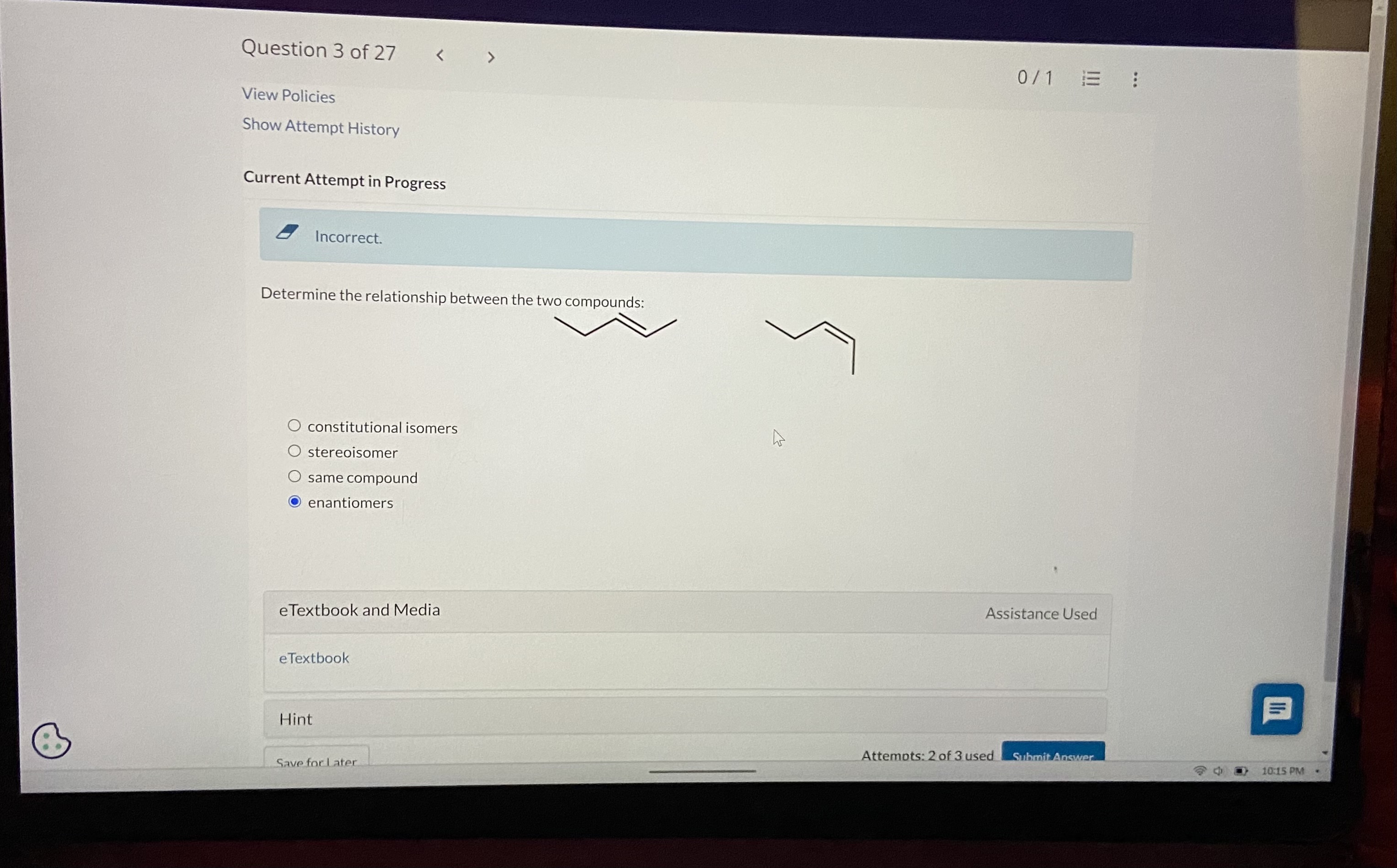 Solved Determine the relationship between the two compounds: | Chegg.com