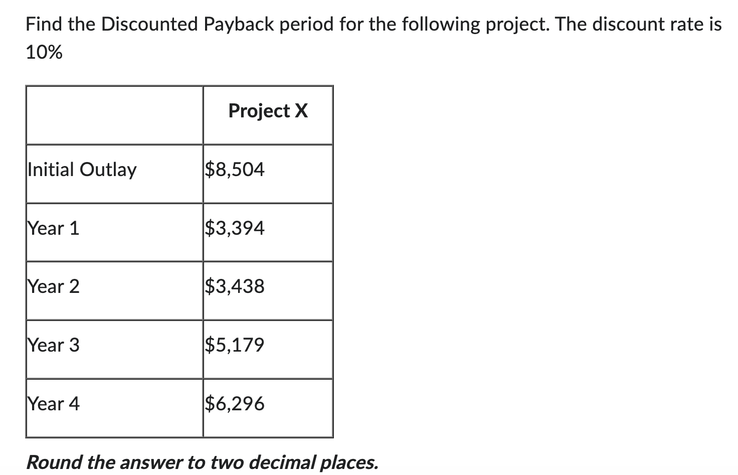 Solved Find the Discounted Payback period for the following | Chegg.com