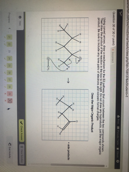 Using curved arrows, draw a mechanism for the E2 | Chegg.com