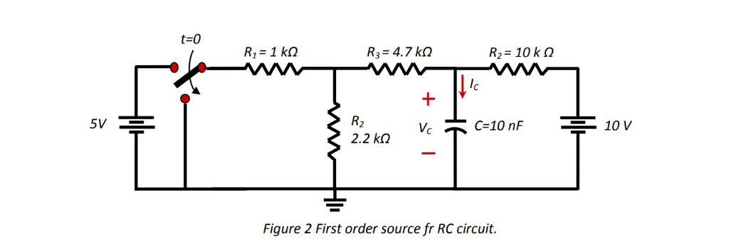 Solved 2- For the first order RC circuit shown in Figure 2 | Chegg.com