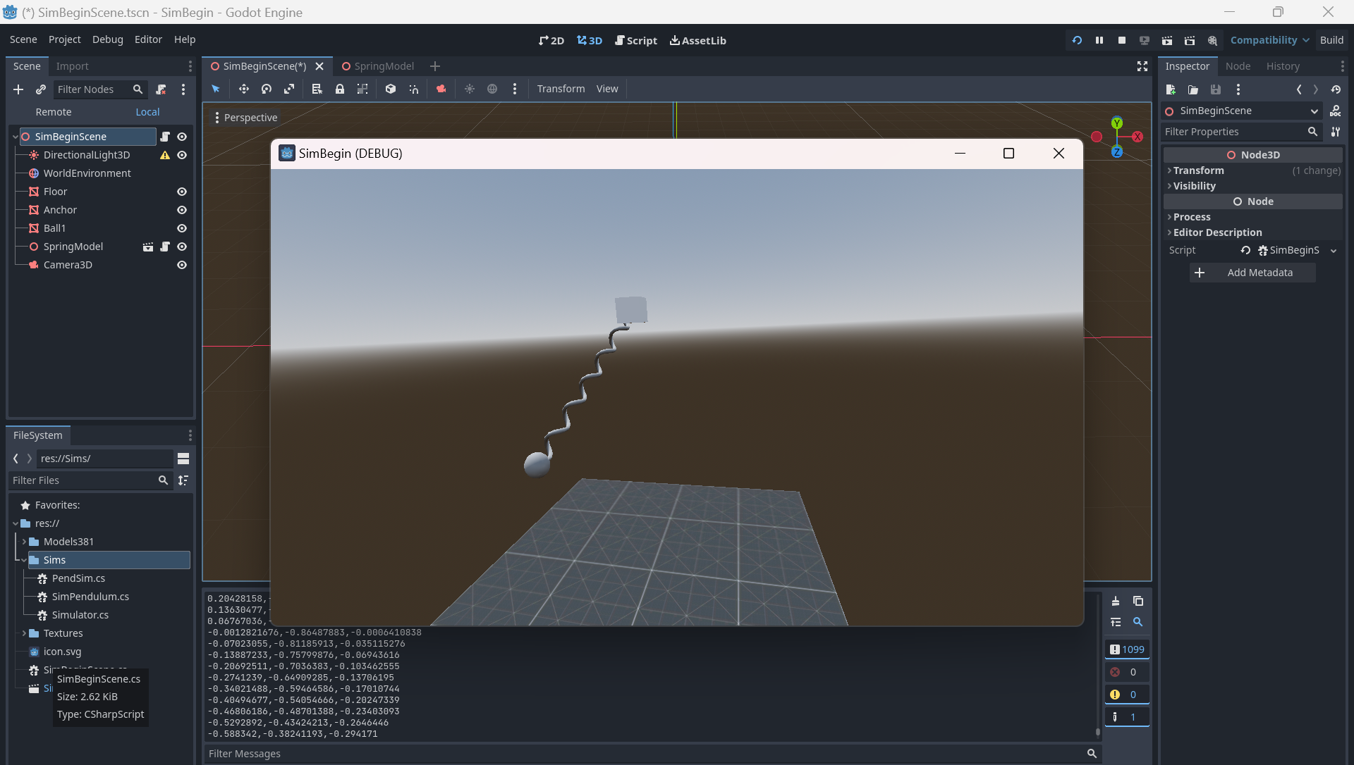 Solved I will include a code for two classes: SimBeginScene | Chegg.com