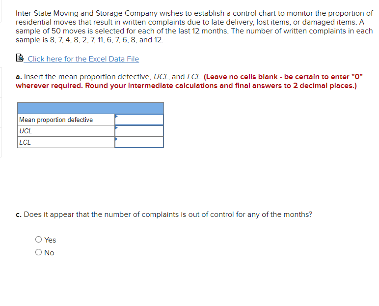 Solved Inter-State Moving and Storage Company wishes to | Chegg.com