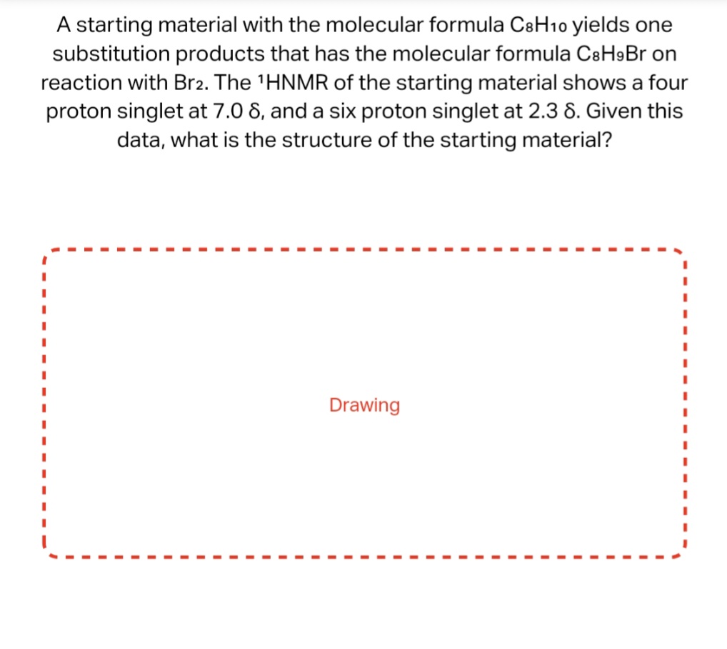 Solved A starting material with the molecular formula C8H10 | Chegg.com